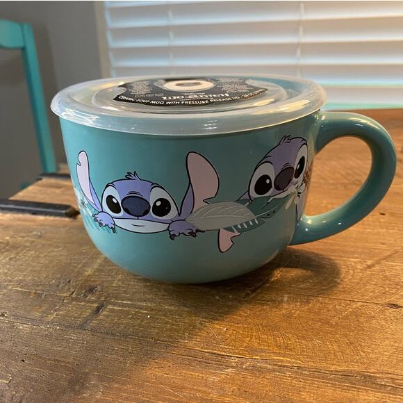Disney | Dining | Nwt Blue Disney Lilo And Stitch Soup Mug With ...